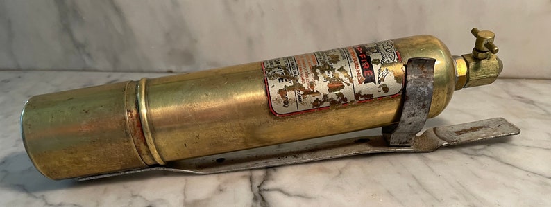 Antique Stop Fire Small Brass Wall Mount Fire Extinguisher - Etsy