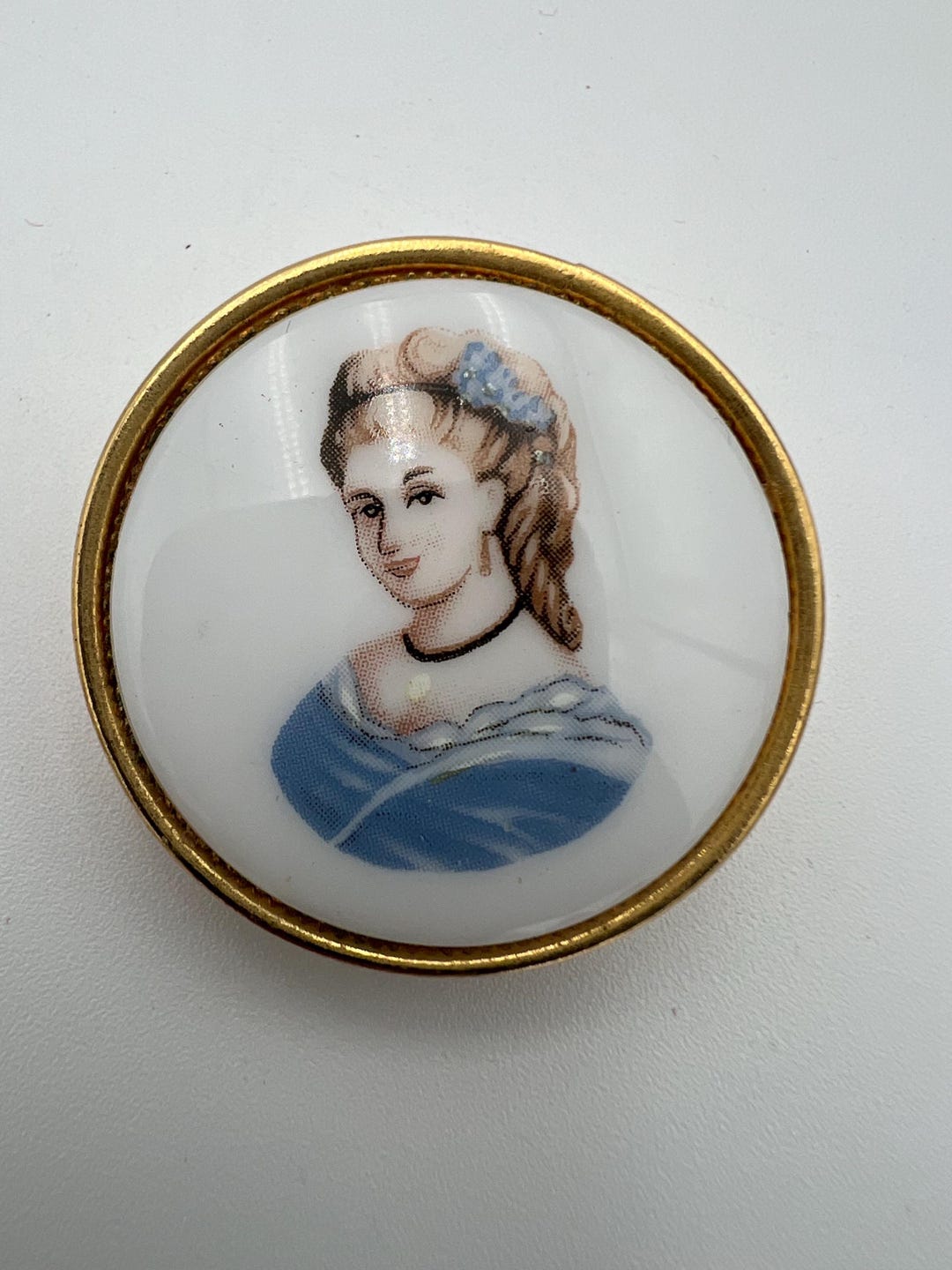 Vintage Victorian Painted Lady Porcelain Brooch - Etsy