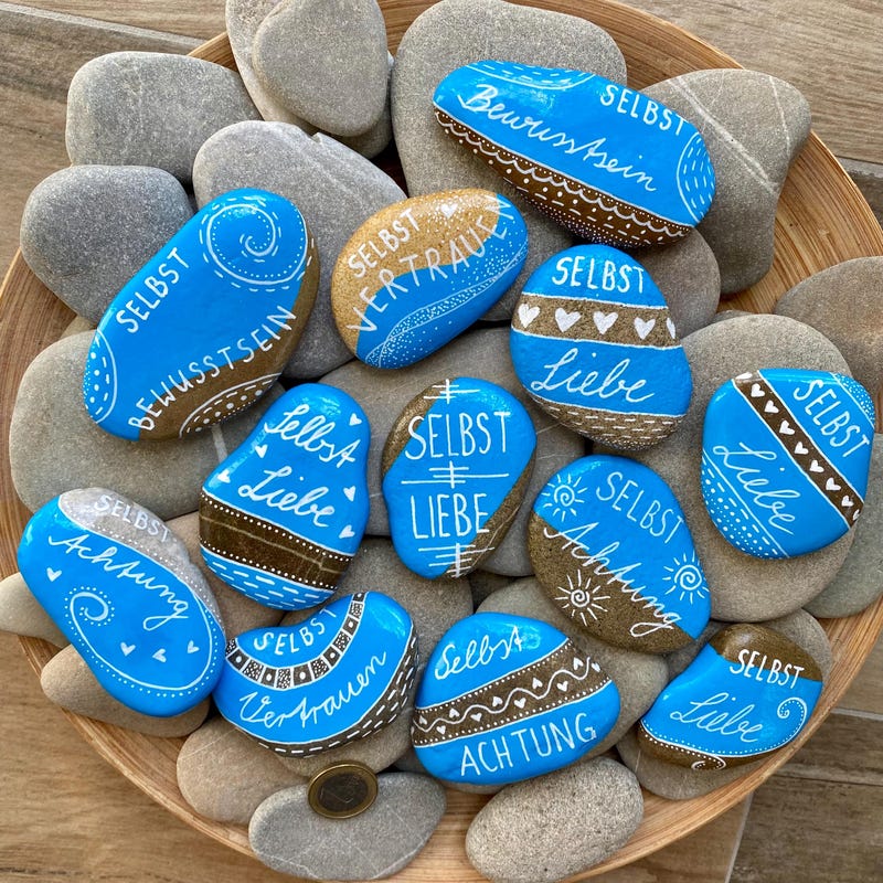 Bemahlte steine - Etsy.de