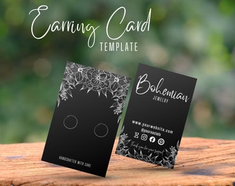 Earring Card Template - Etsy