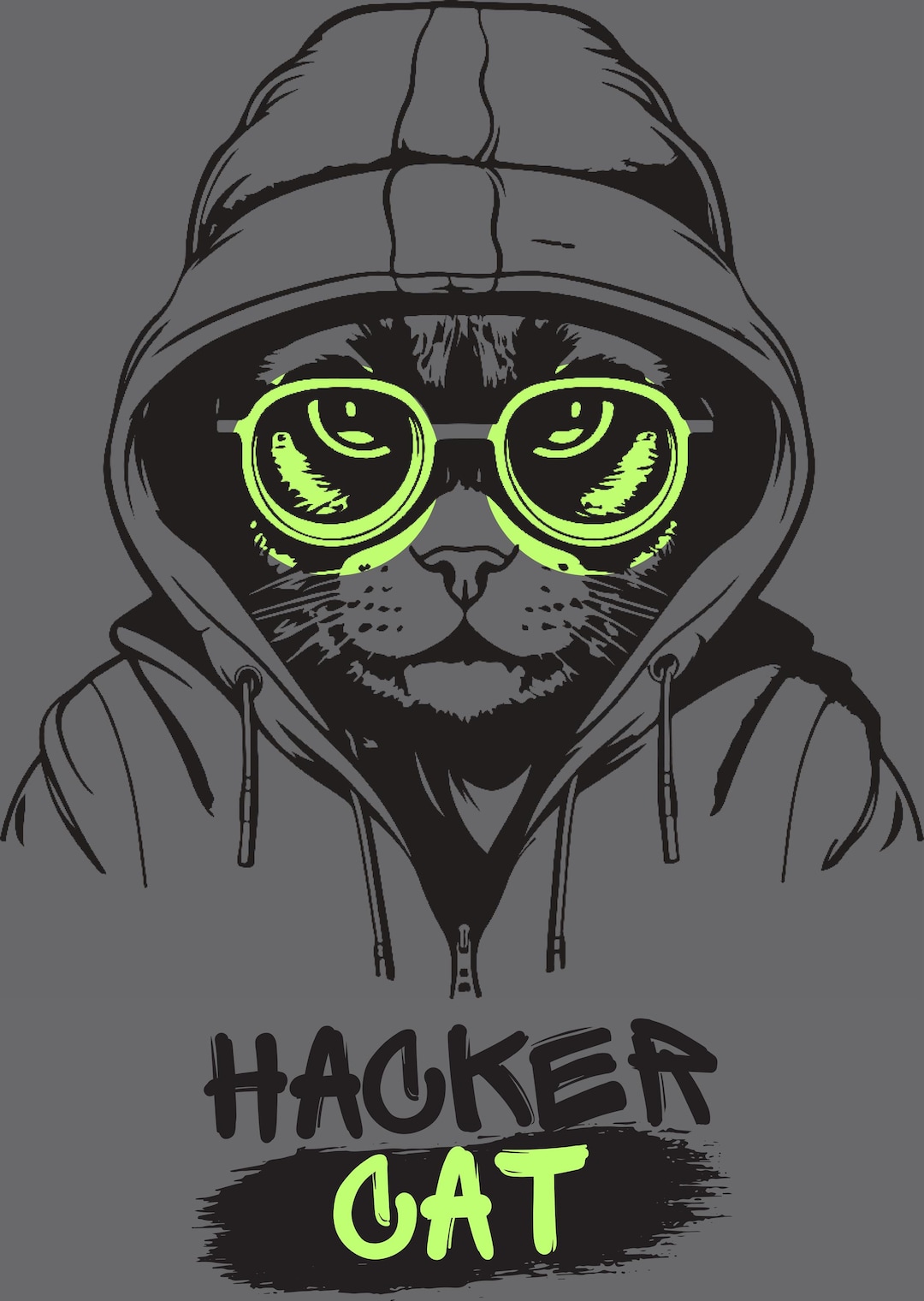 Hacker Cat, Cyber Feline, Code Cat, Cat Coding, Hack the Cat, Cyber ...