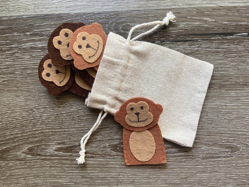 Five Cheeky Monkeys and Mr Crocodile Felt Finger Puppet Set + One ...