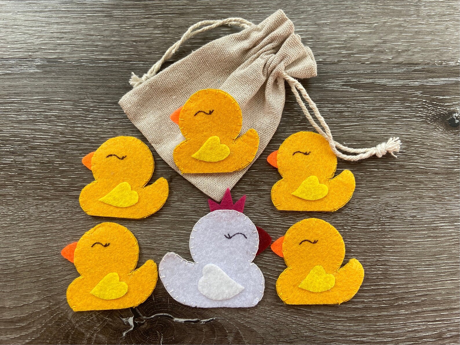 5 Little Ducks Felt Finger Puppet Set + String Bag - Etsy Australia