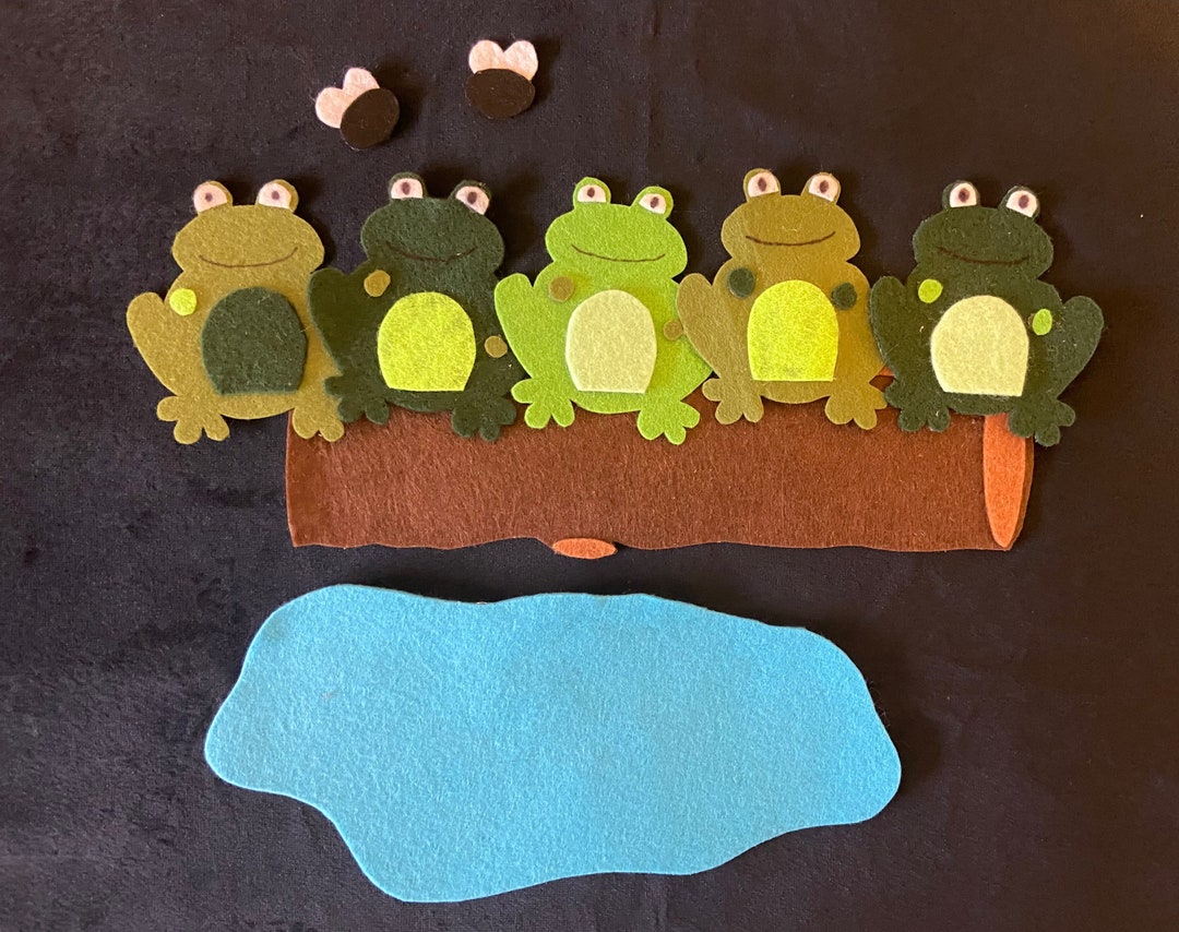 Five Green and Speckled Frogs Felt Board Story - Etsy Australia