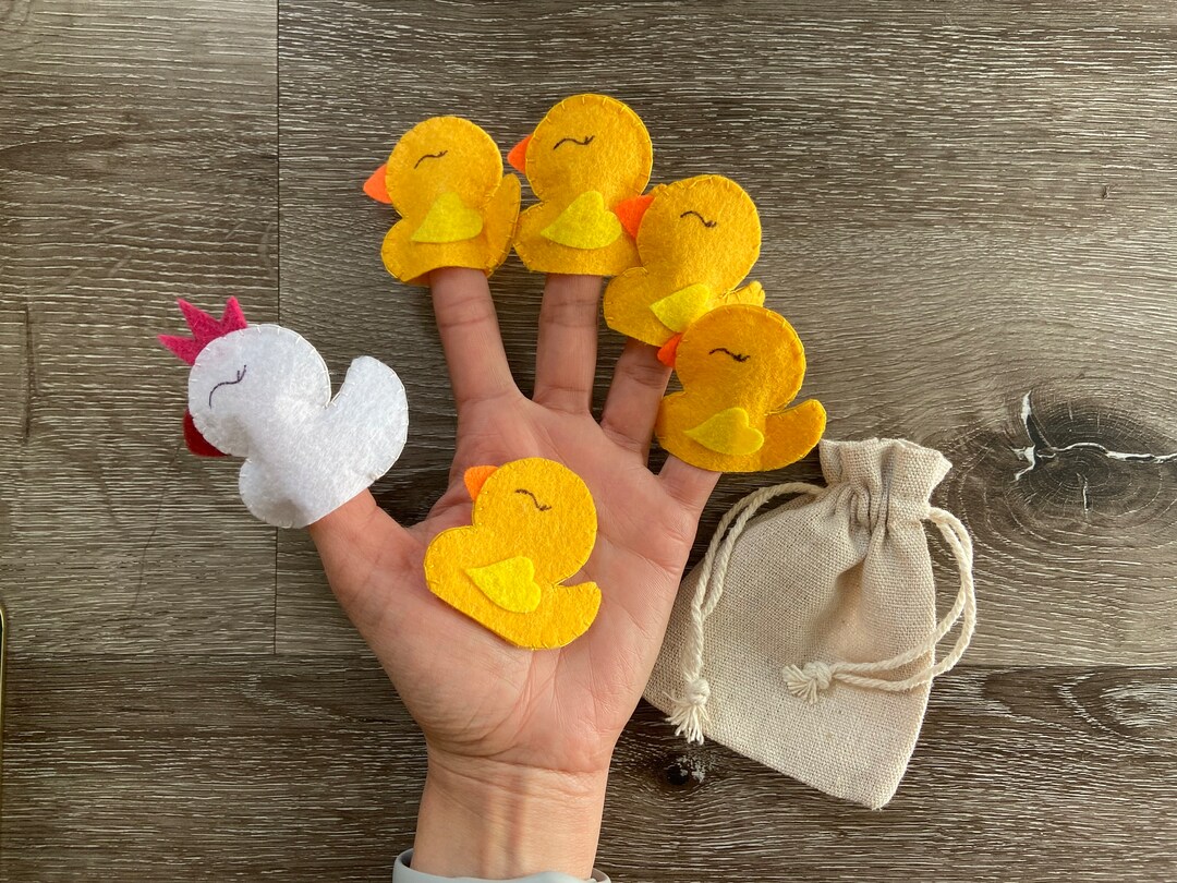 5 Little Ducks Felt Finger Puppet Set + String Bag - Etsy