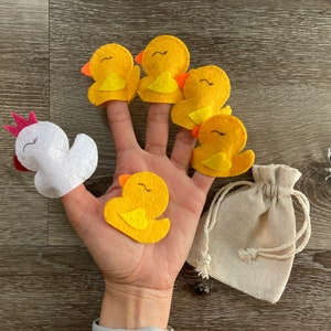 5 Little Ducks Felt Finger Puppet Set + String Bag - Etsy