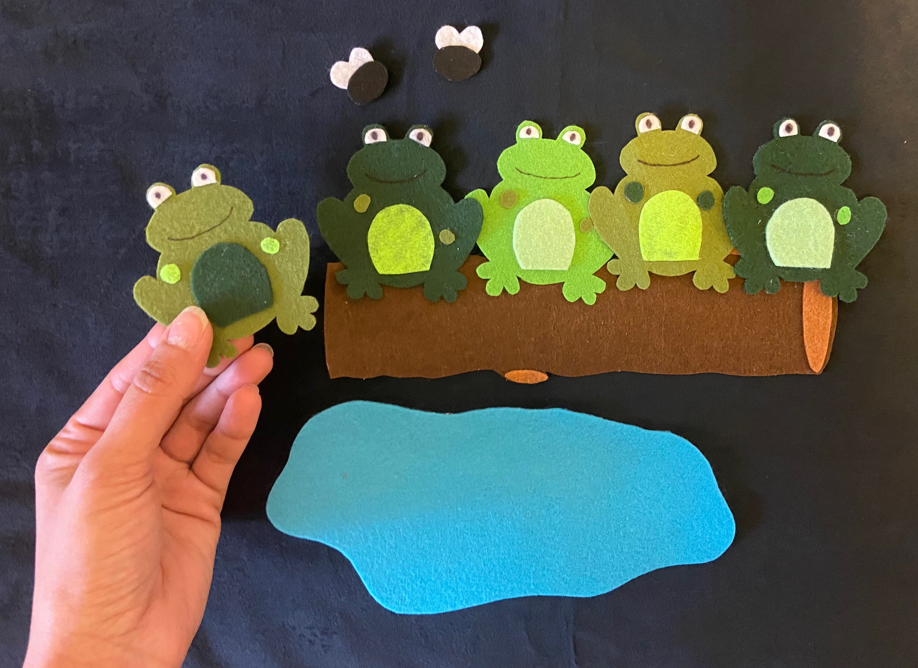 Five Green and Speckled Frogs Felt Board Story - Etsy Australia