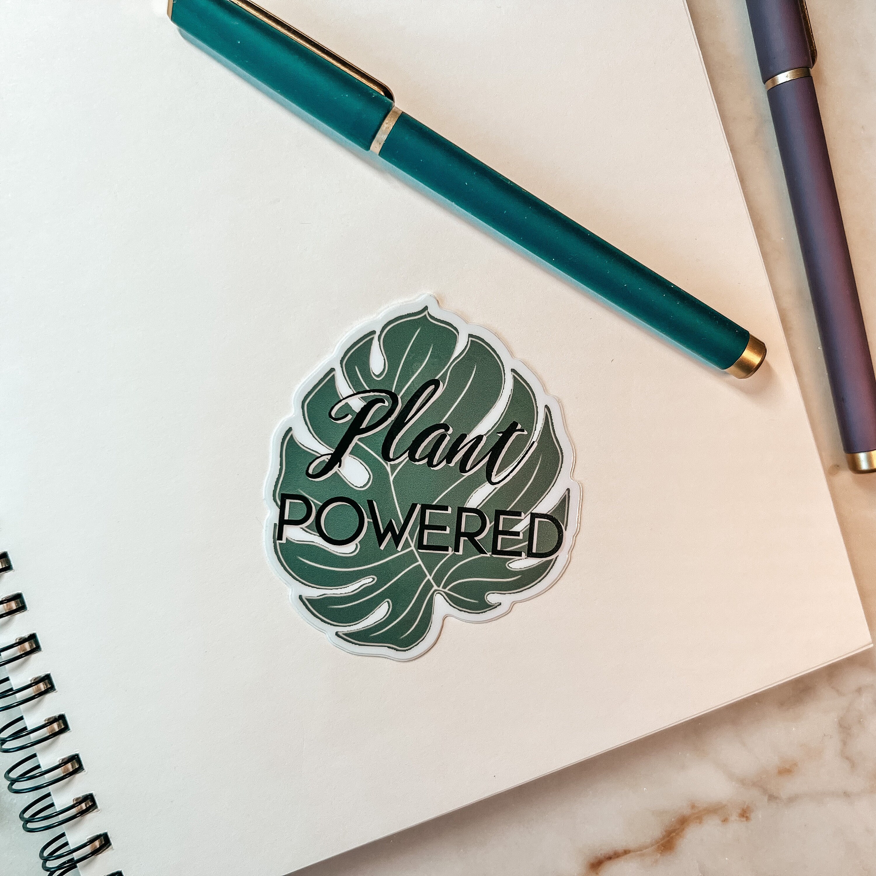 Plant Powered Sticker Monstera Sticker Plant Sticker - Etsy