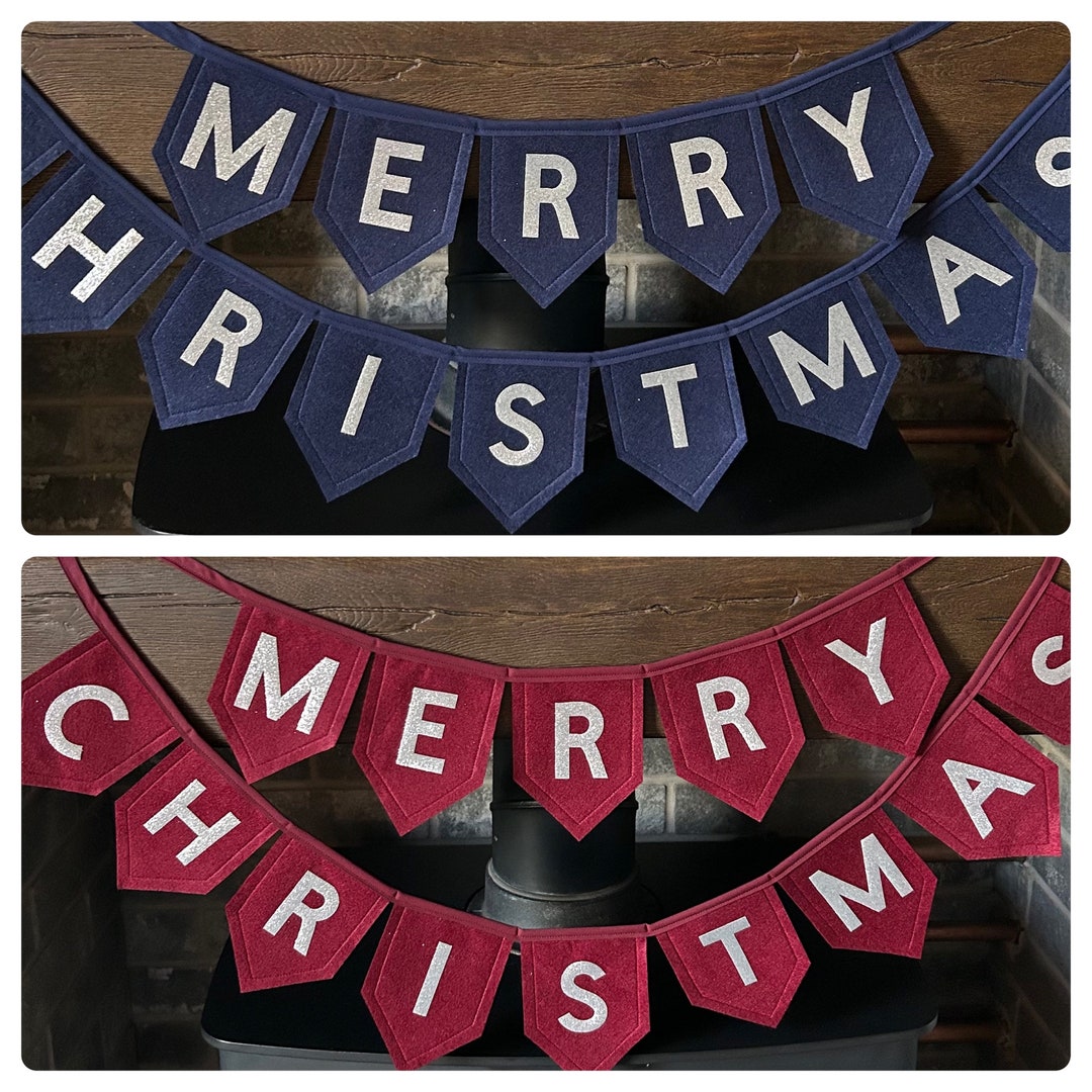 Merry Christmas Felt Banner Bunting Made in UK - Etsy