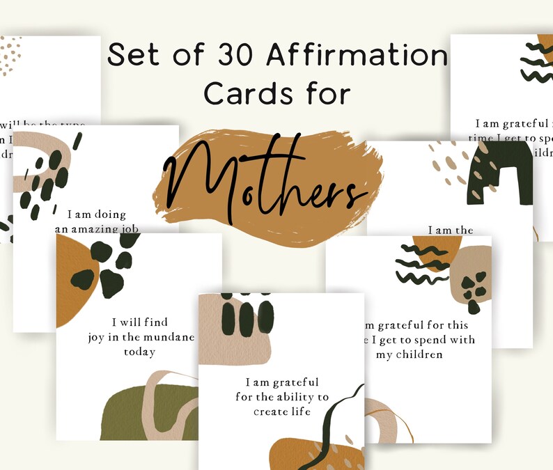 Set of 30 Affirmation Cards for Mothers Printable Affirmation - Etsy