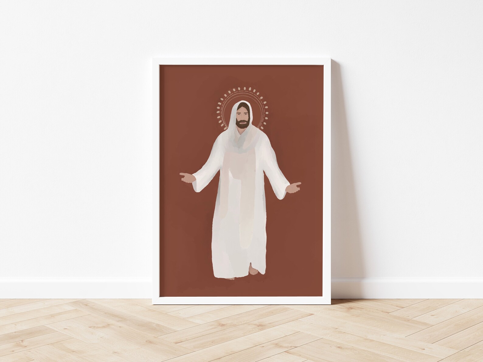 Christ With Open Arms Printable Wall Art Rust Color Christ | Etsy