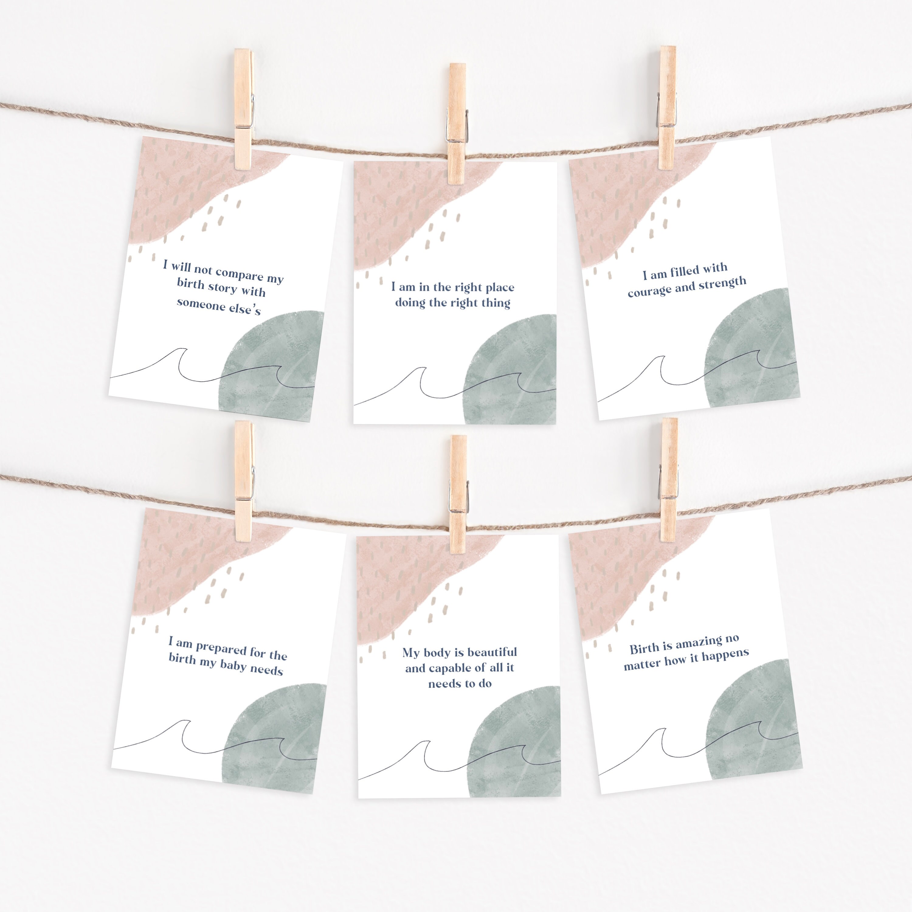 Set of 30 C-section Birth Affirmation Cards Positive Affirmation Cards ...