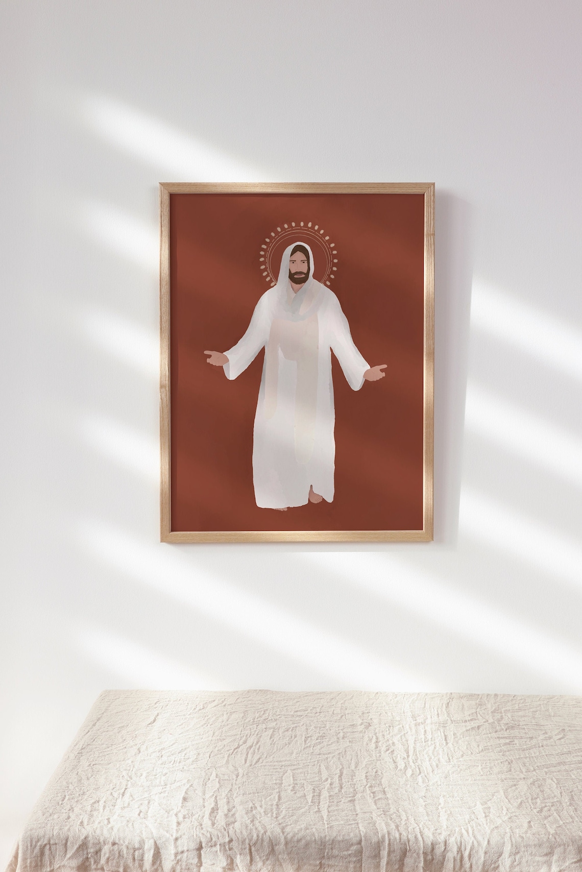 Christ With Open Arms Printable Wall Art Rust Color Christ | Etsy