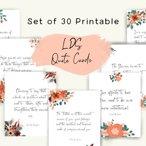 Set of 30 Printable Quote Cards LDS Quote Card Bundle - Etsy