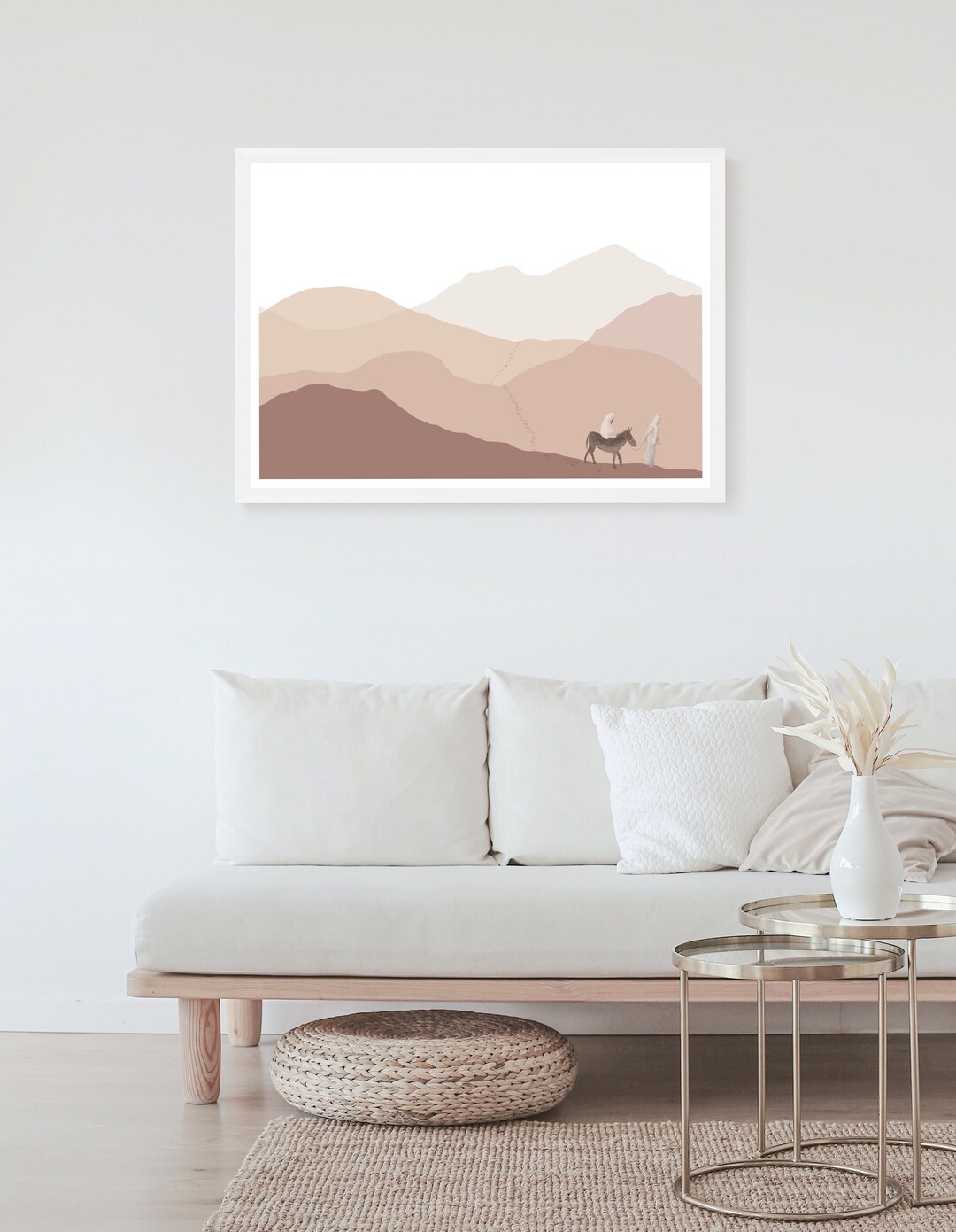 Marys Journey to Bethlehem Mary and the Donkey Christmas Printable Art ...