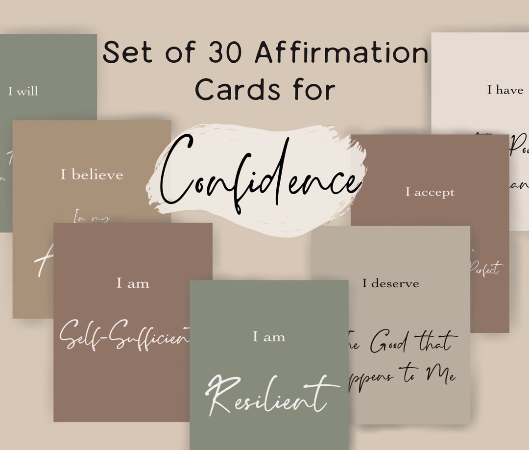 Set of 30 Printable Affirmation Cards to Boost Confidence and Self ...