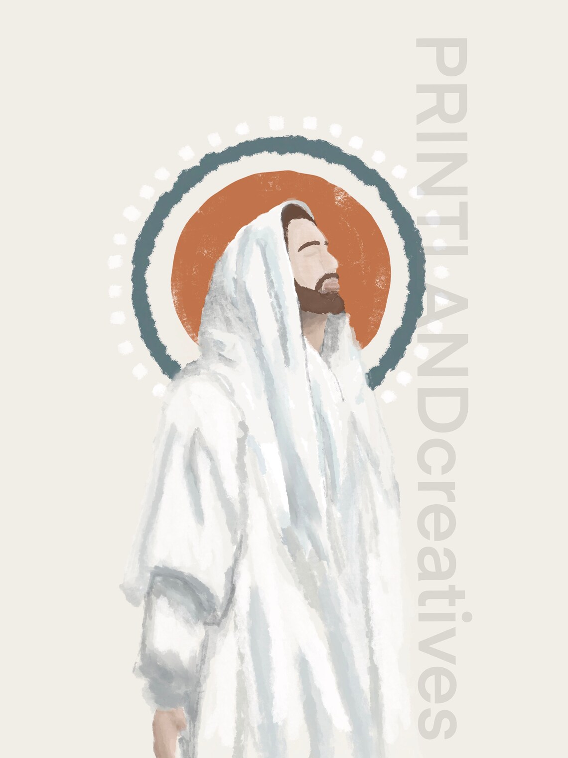 Look Unto Christ Printable Wall Art Christ Portrait Home - Etsy