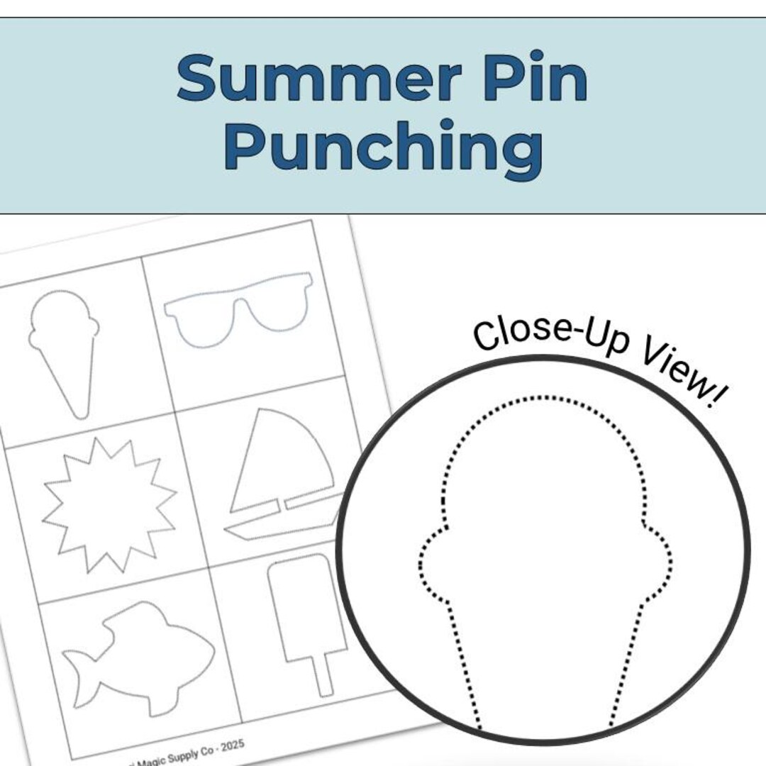 Summer Montessori Pin Punching Printable - Preschool Fine Motor ...