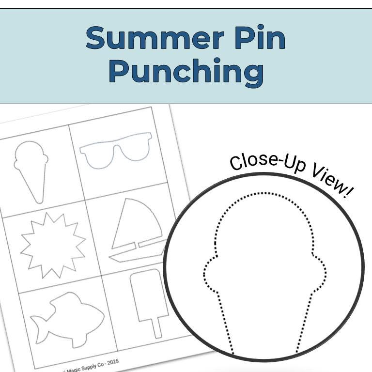 Summer Montessori Pin Punching Printable - Preschool Fine Motor ...