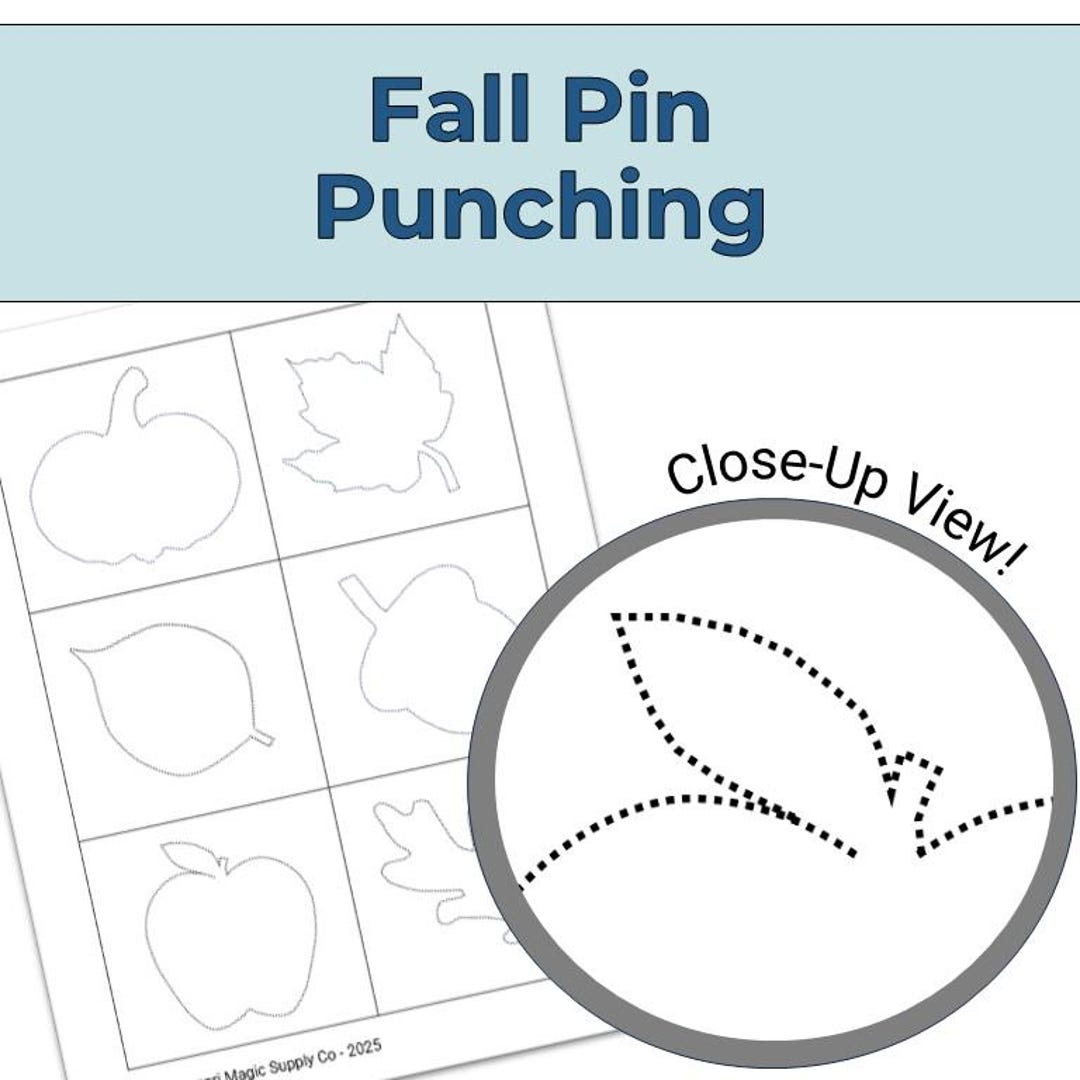 Fall Montessori Pin Punching Printable - Seasonal Preschool Fine Motor ...