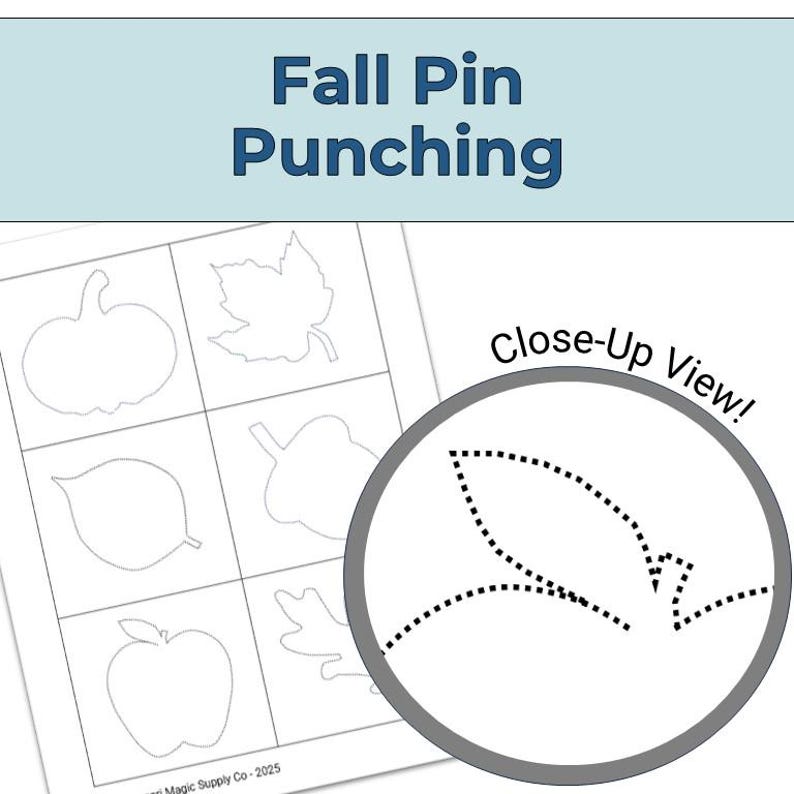 Fall Montessori Pin Punching Printable - Seasonal Preschool Fine Motor ...