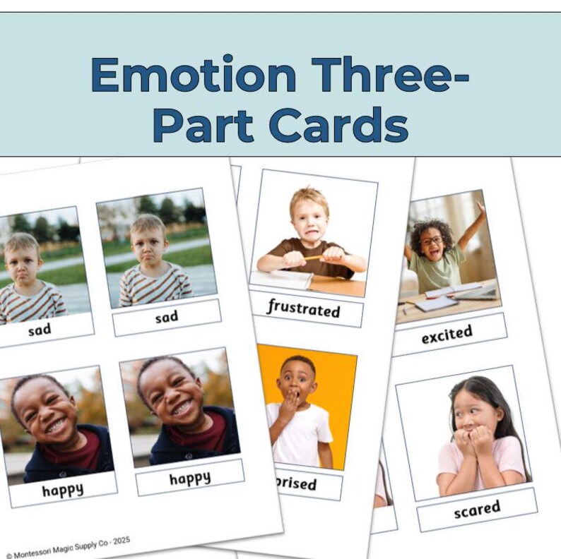 Emotions & Feelings Three-part Cards - Lower Elementary Montessori ...