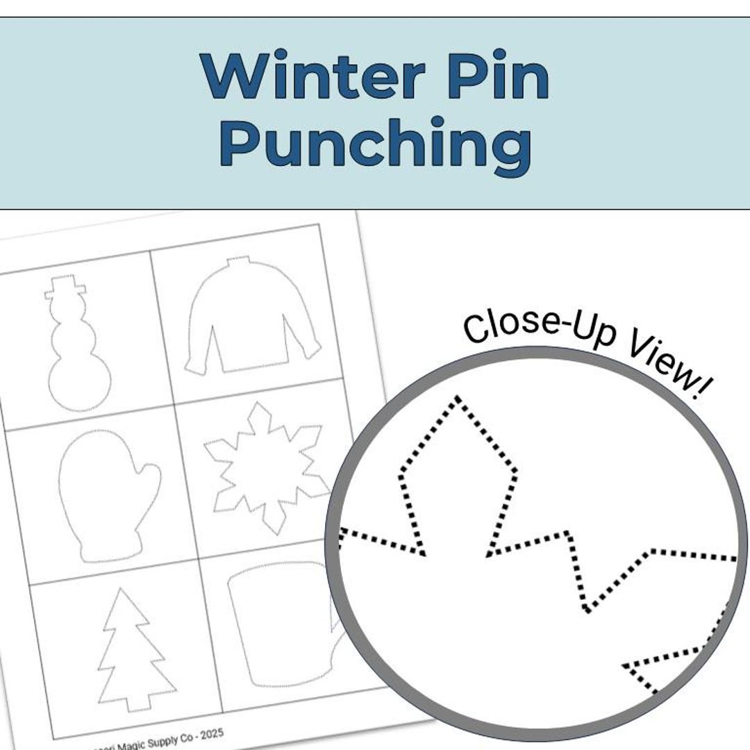 Winter Montessori Pin Punching Printable - Seasonal Preschool Fine ...