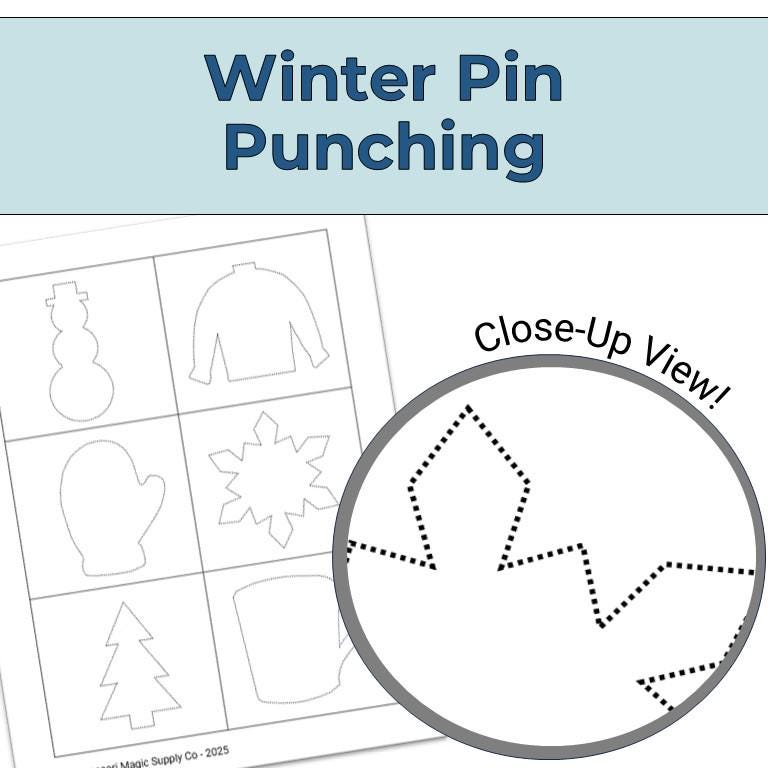 Winter Montessori Pin Punching Printable - Seasonal Preschool Fine ...