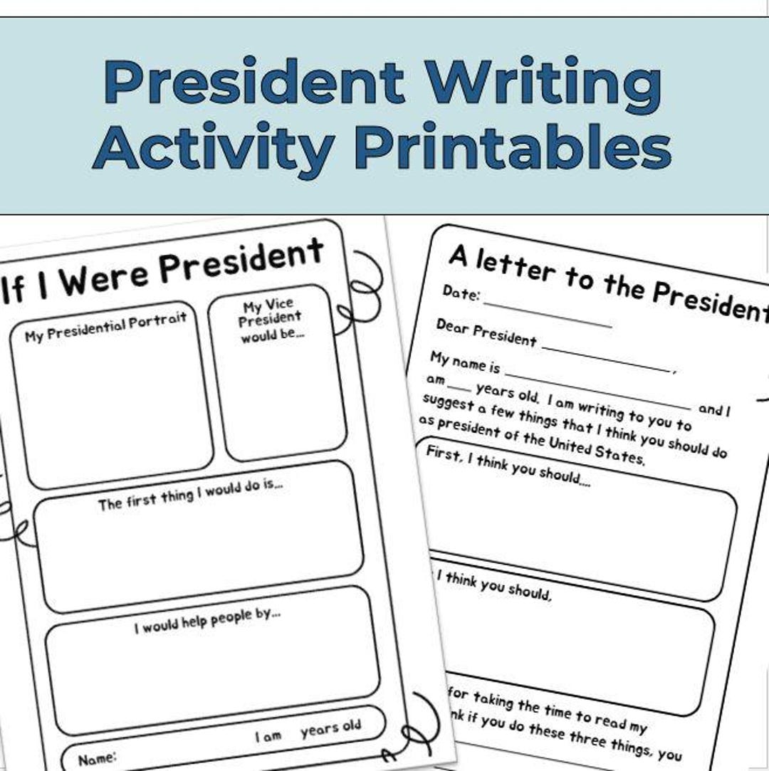 President Activity Printable Set - If I Were President, Letter to the ...