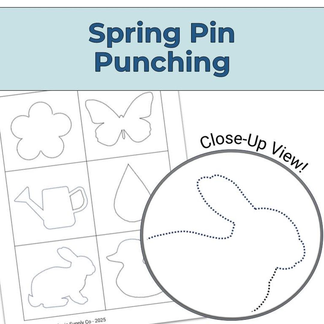 Spring Montessori Pin Punching Printable Preschool Fine Motor Activity ...