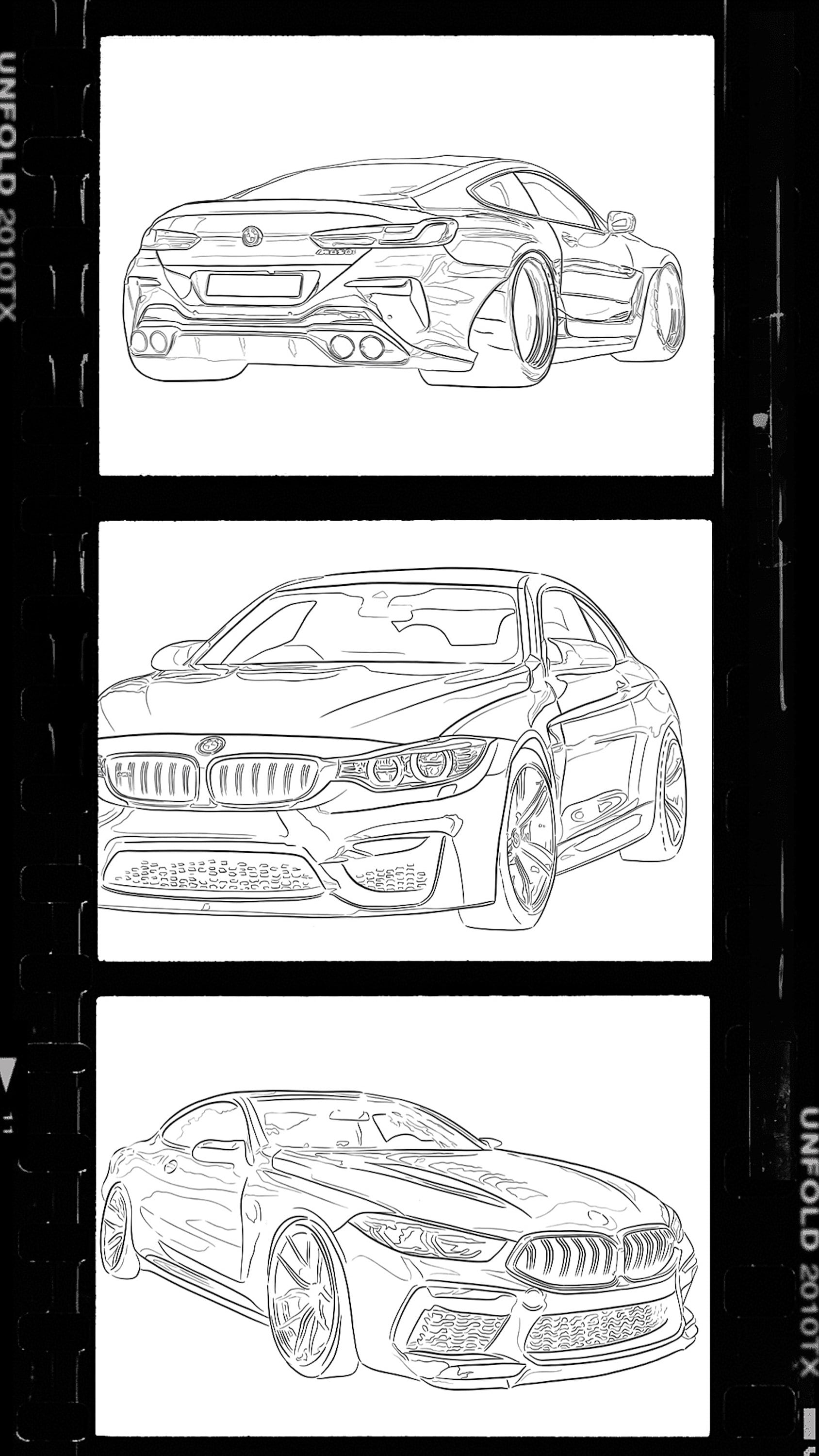 BMW Car Coloring Book / Pages | 7 Pages | Children/ Adult Colouring ...