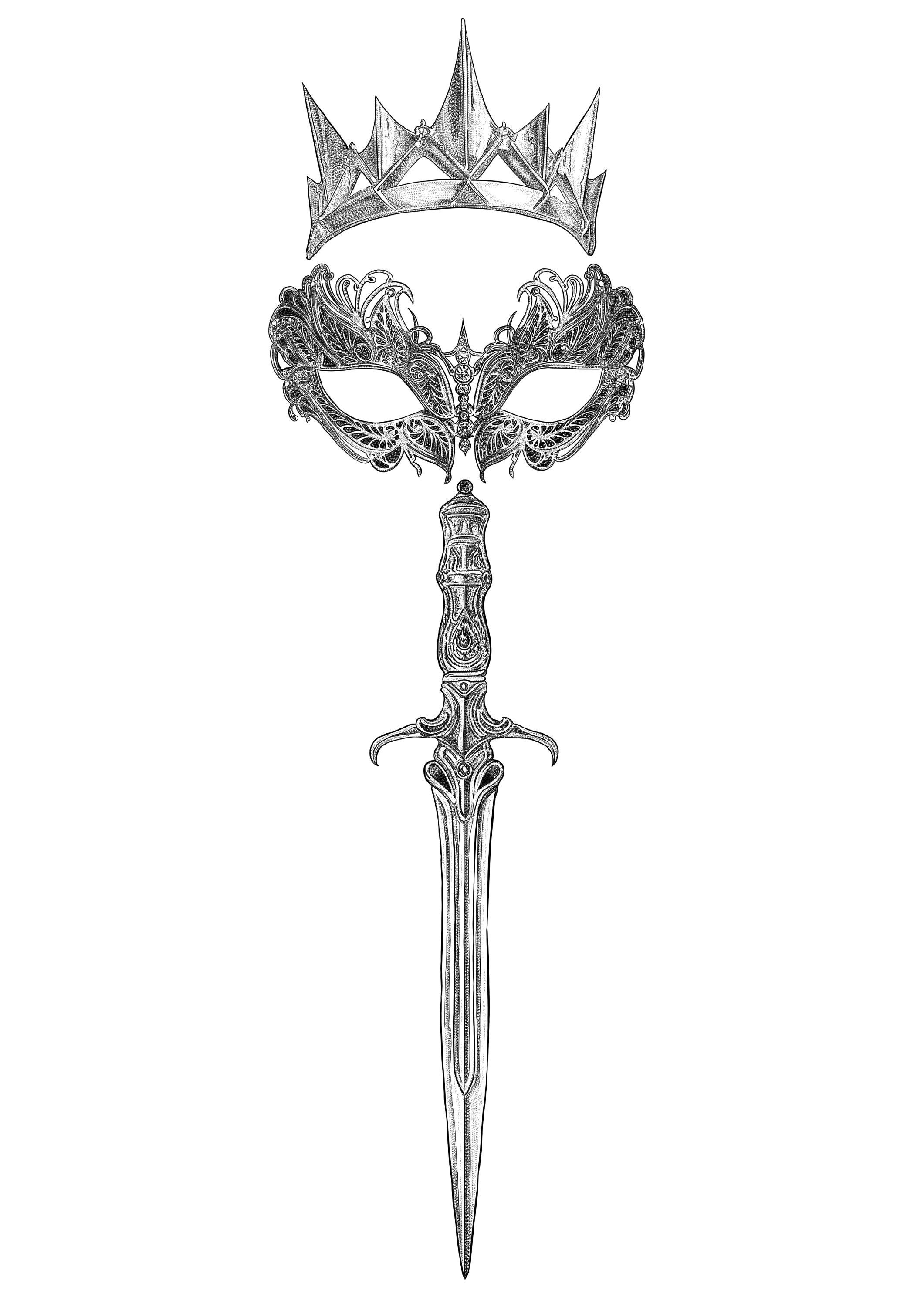 Tattoo Design Nesta / Acotar Inspired 2 Options Tattoo / Crown Sword ...