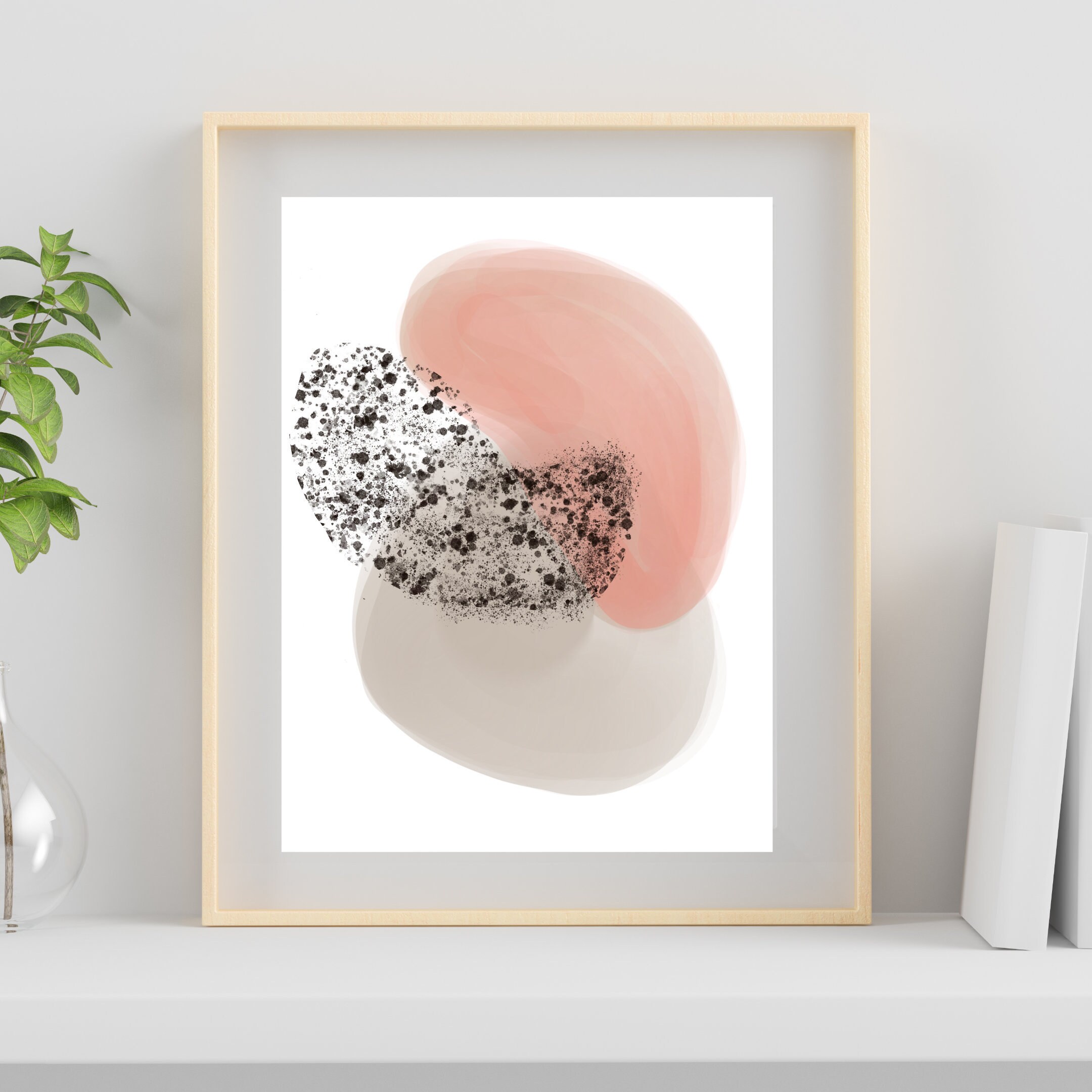 Minimal Blush Pink Watercolor Splash Print Girly Abstract | Etsy