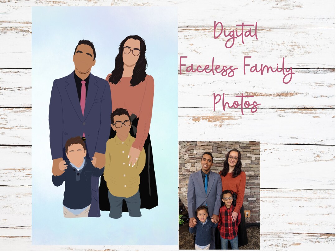 Faceless Family Portrait Digital Painting From Photo - Etsy