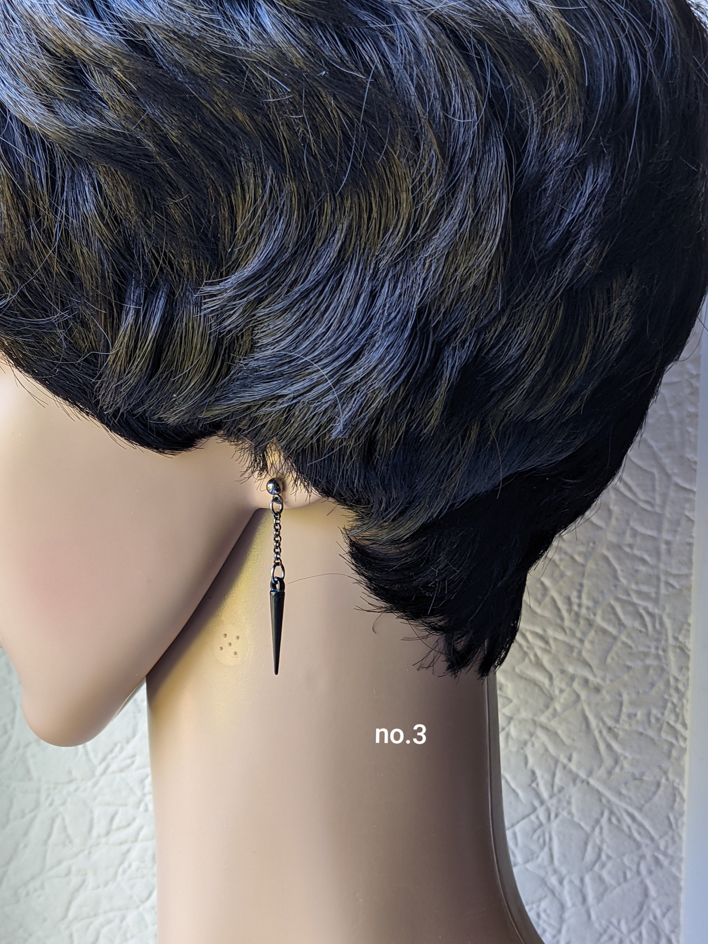 One Spike Dangle, Black Spike Earring, Acrylic Spike, Punk Earring ...