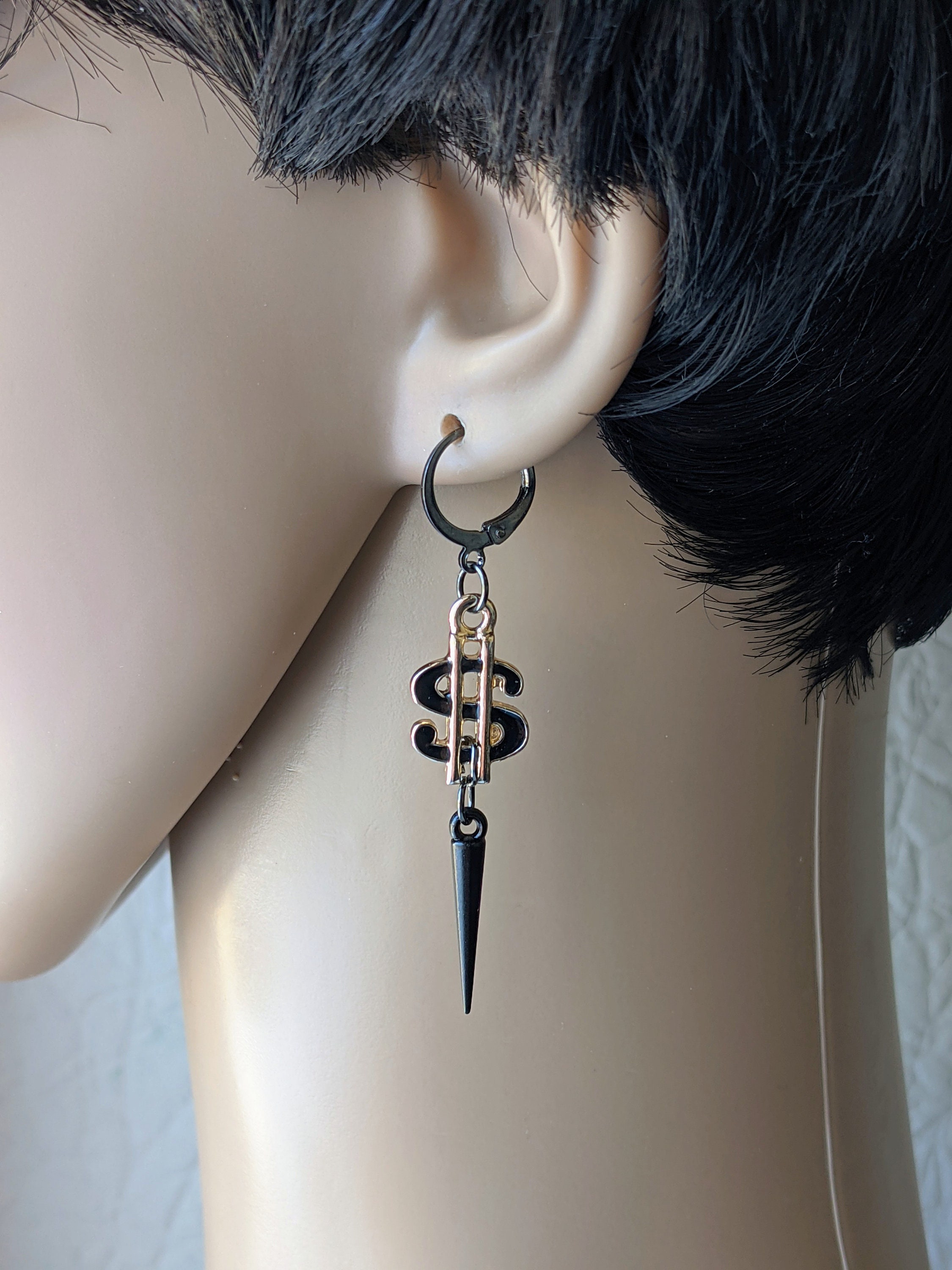 Men Earring Dollar Sign.single Earring for Men.ynisex Earring.gift for ...