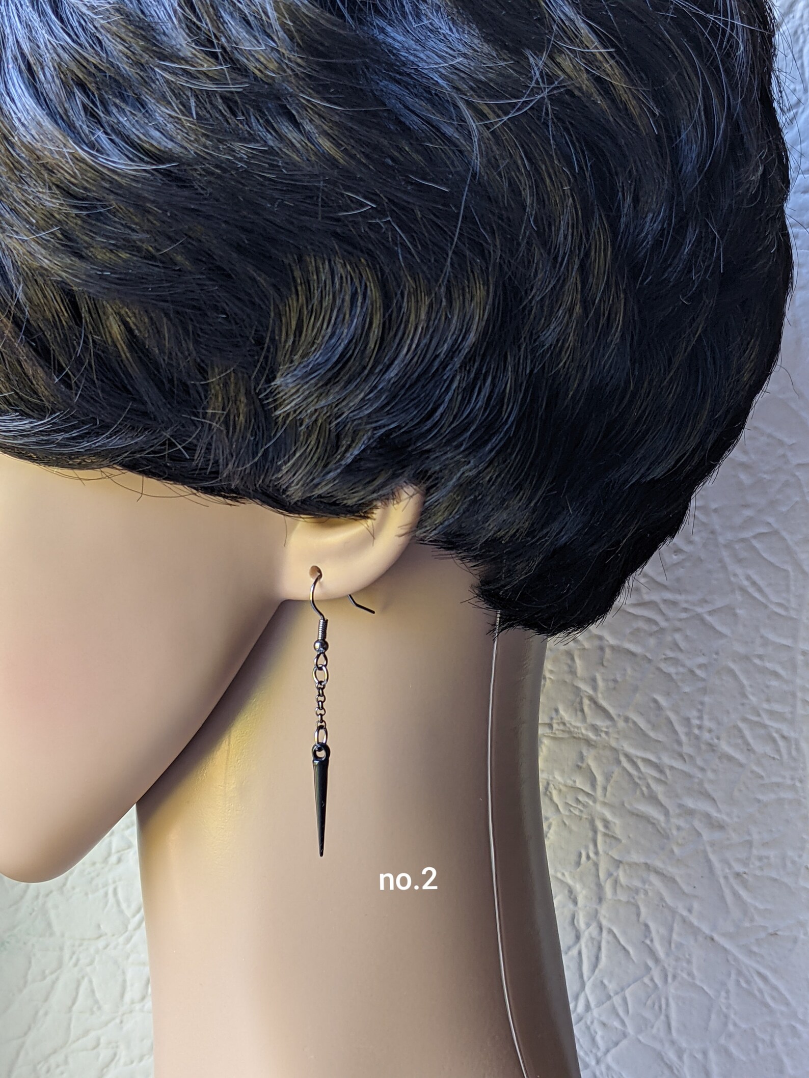 One Spike Dangle Black Spike Earring Acrylic Spike Punk - Etsy UK