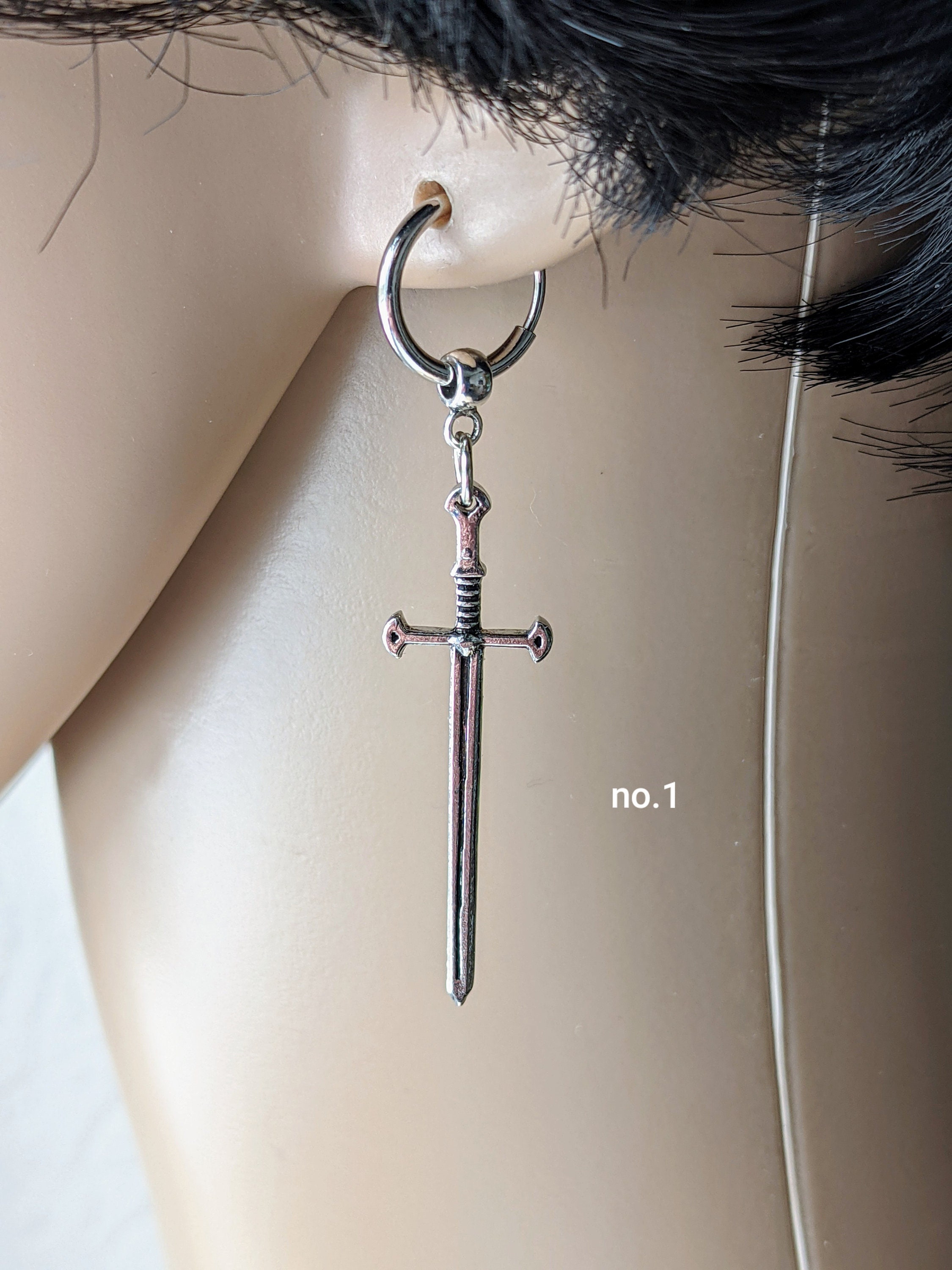 One Clip-on Sword Earring Single Sword Earring Dagger - Etsy