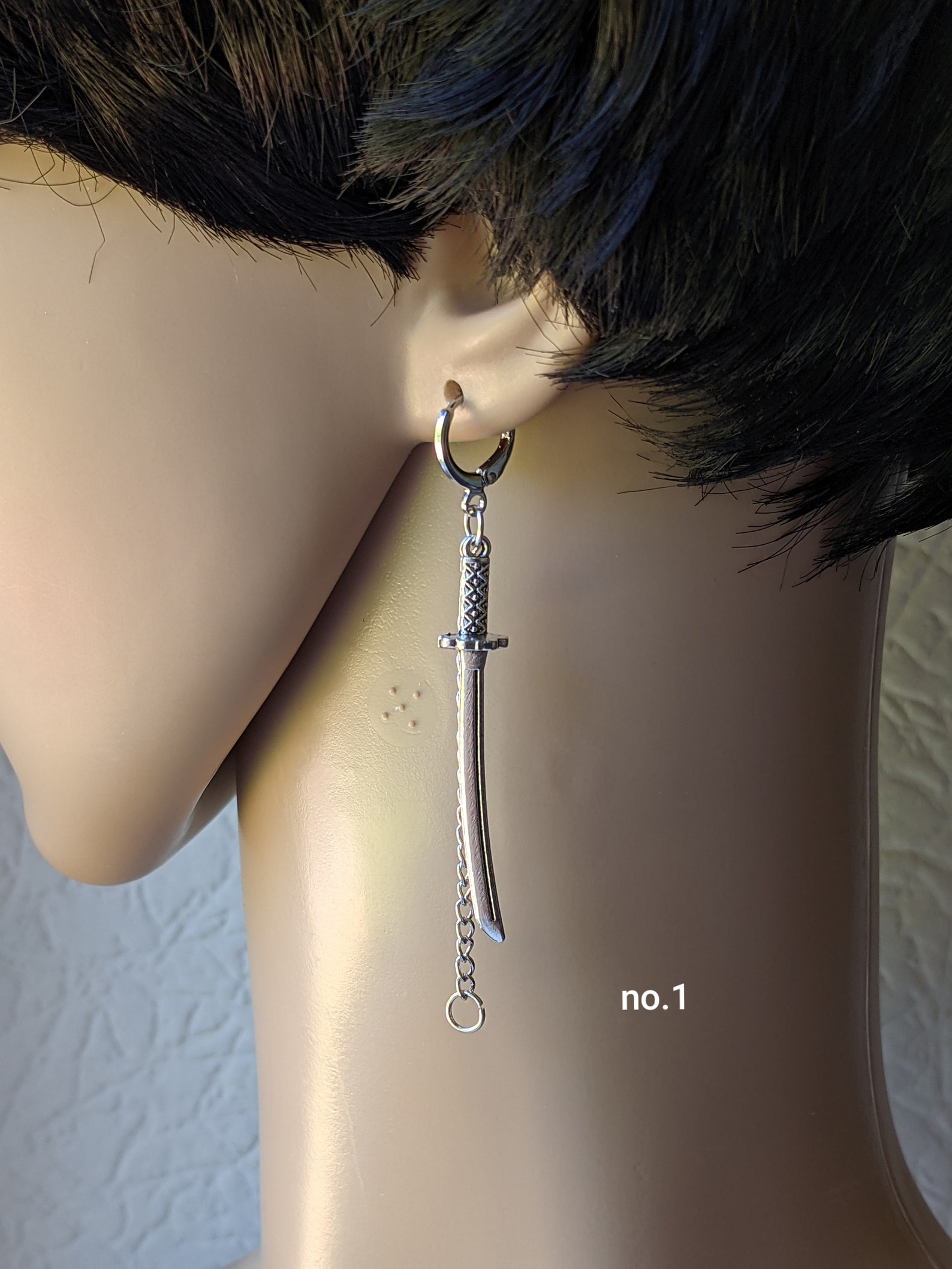 Sword Earring, Weapon Earring, Men Accessories, Boyfriend Gift, Knife Dangle, Earring for Men ...