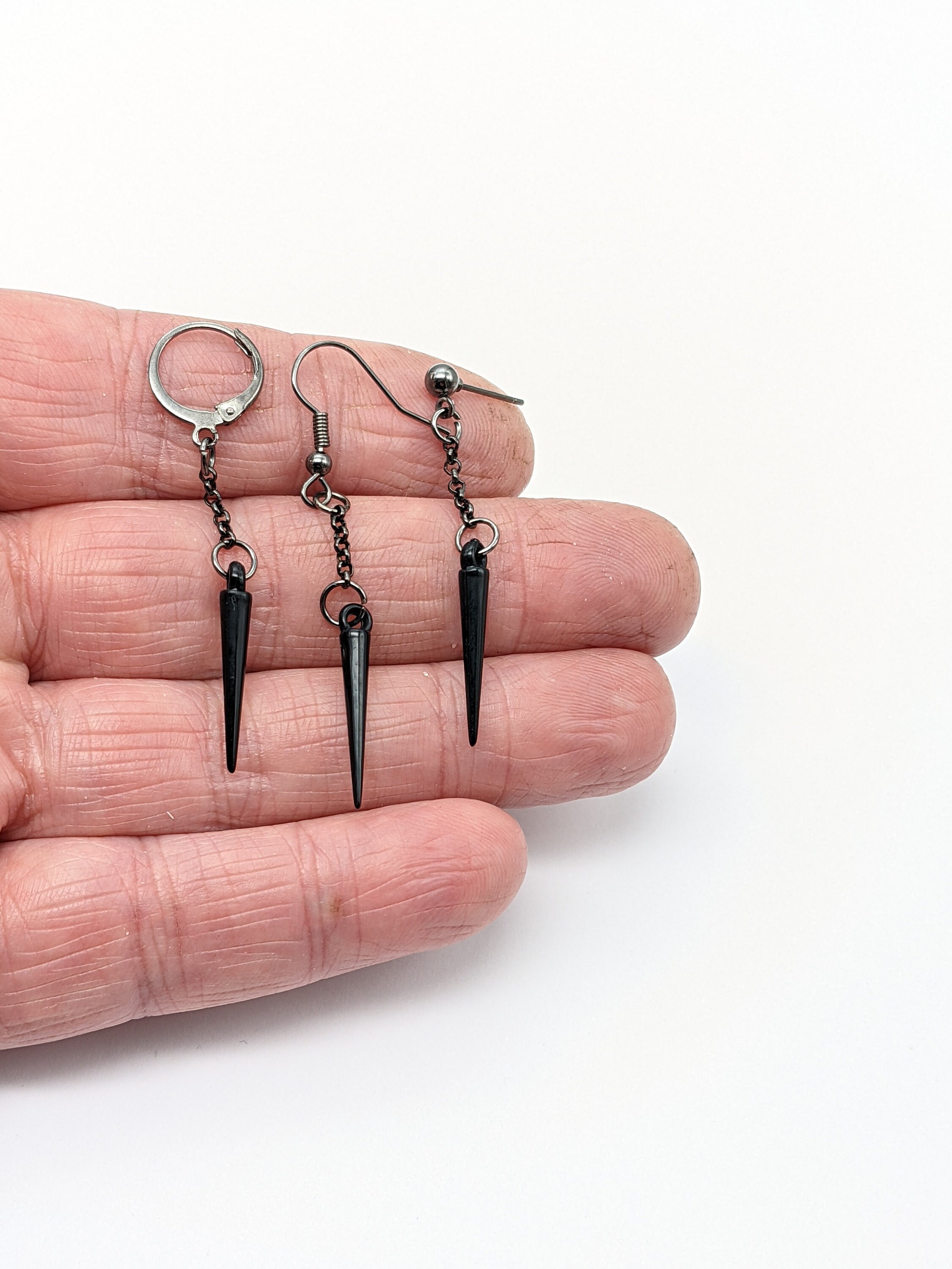 One Spike Dangle, Black Spike Earring, Acrylic Spike, Punk Earring ...
