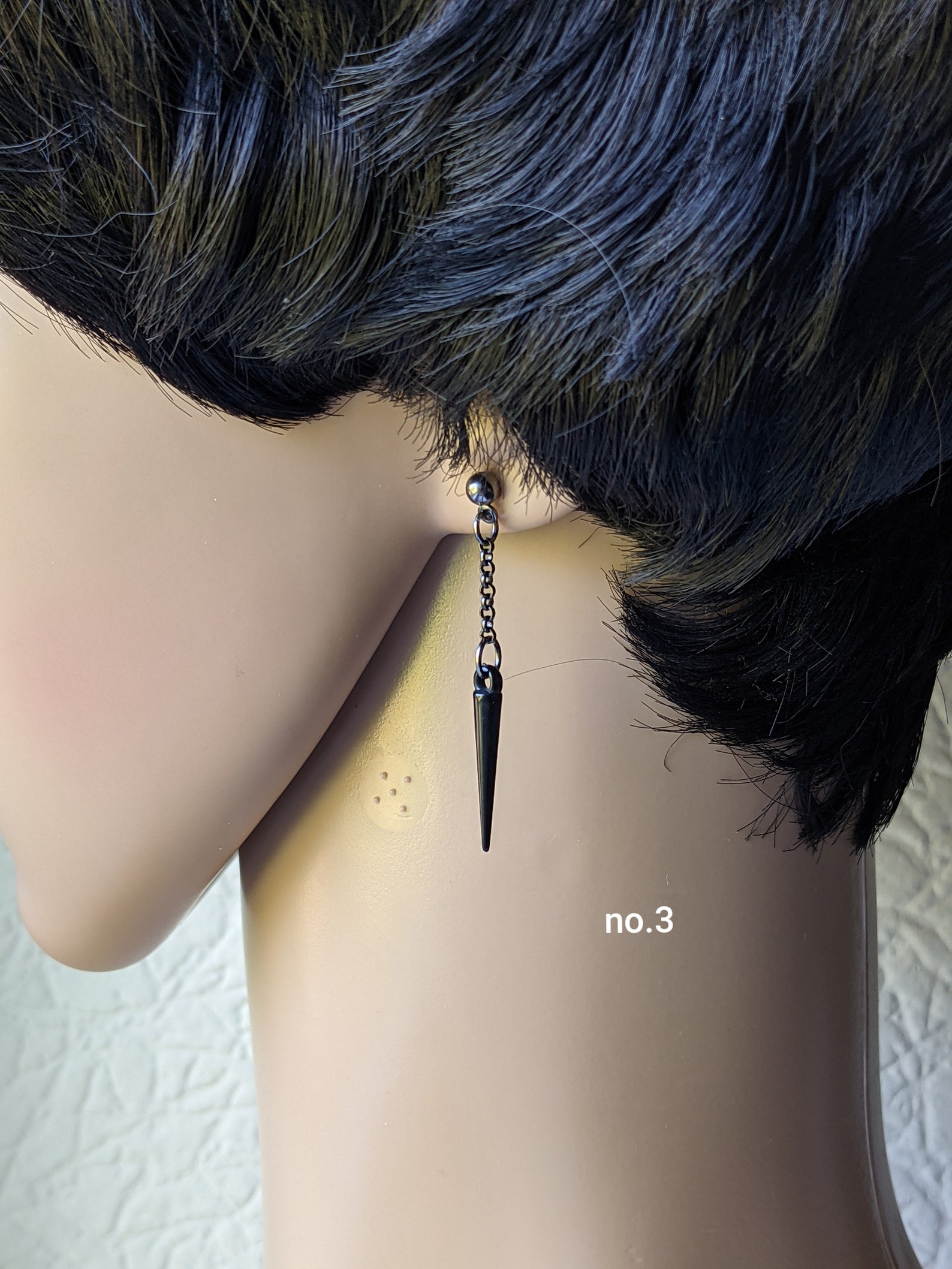 One Spike Dangle, Black Spike Earring, Acrylic Spike, Punk Earring ...