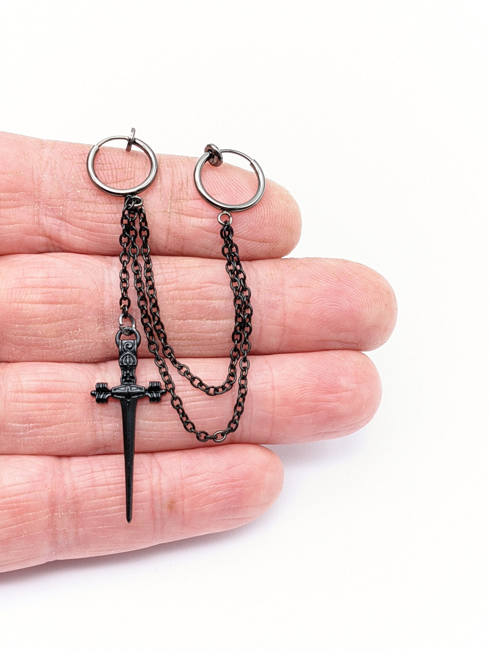 Clip-on Sword Earring, Weapon Earring, Men Accessories, Boyfriend Gift ...