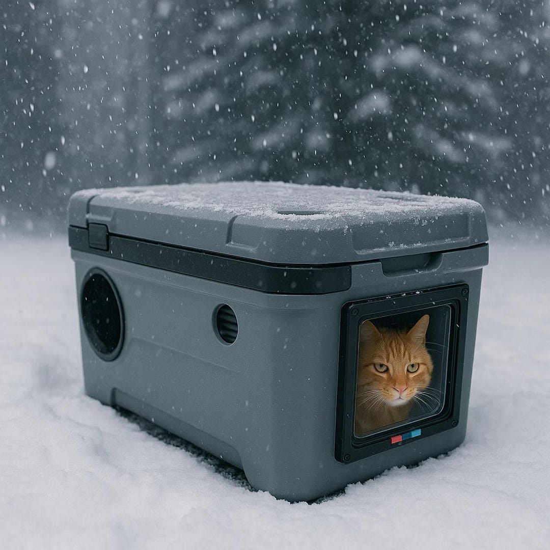 Insulated Outdoor Cat Shelter Eco Friendly Feral Cat House Etsy