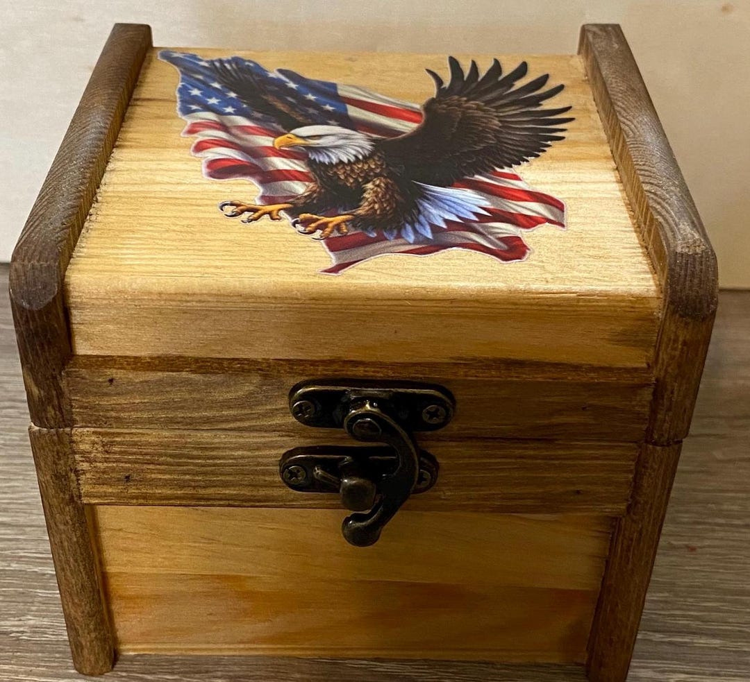 American Eagle With Flag, Keepsake Box, Veteran - Etsy