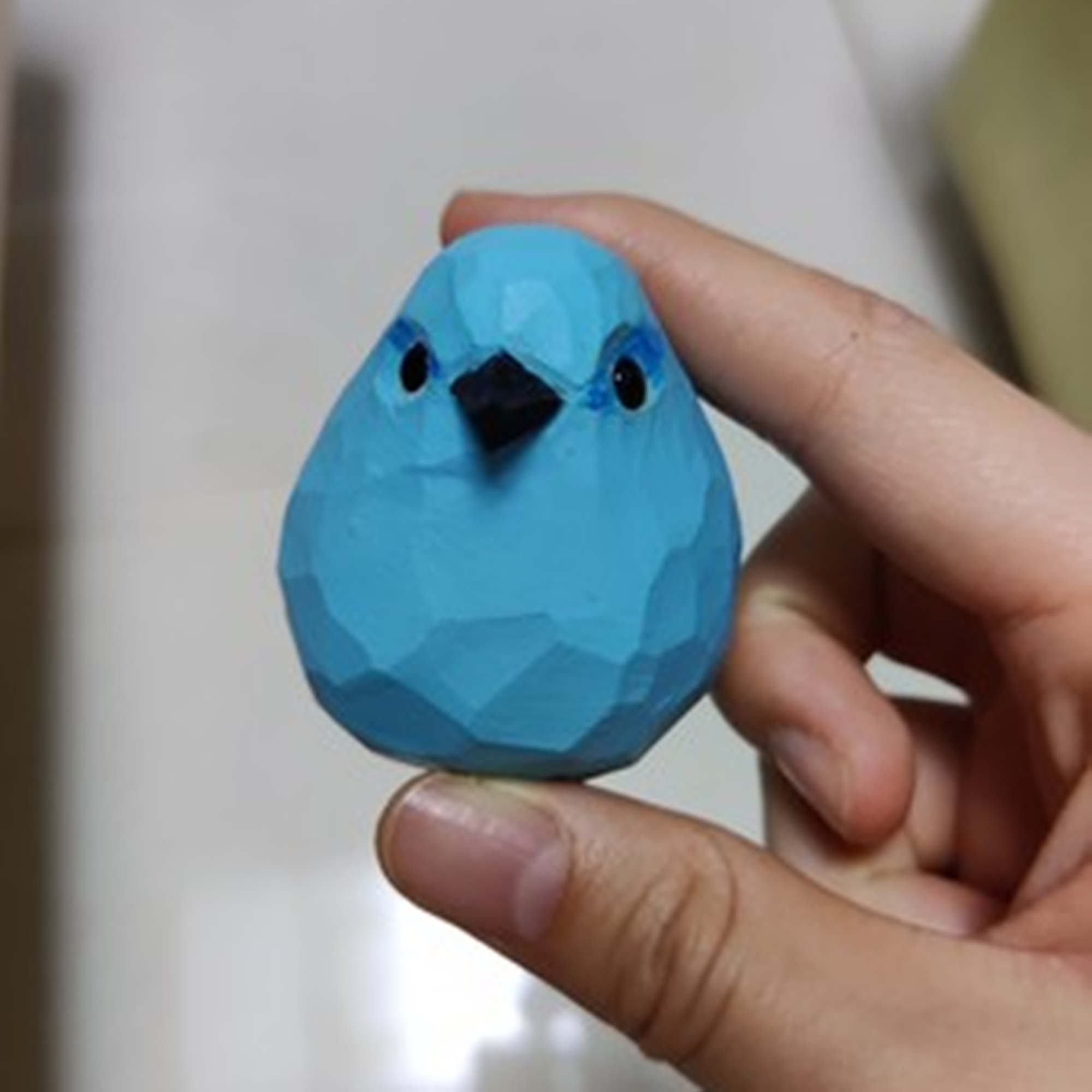 Blue Bird Wood Carving Birthday Gift Gray Blue Tit Handmade - Etsy