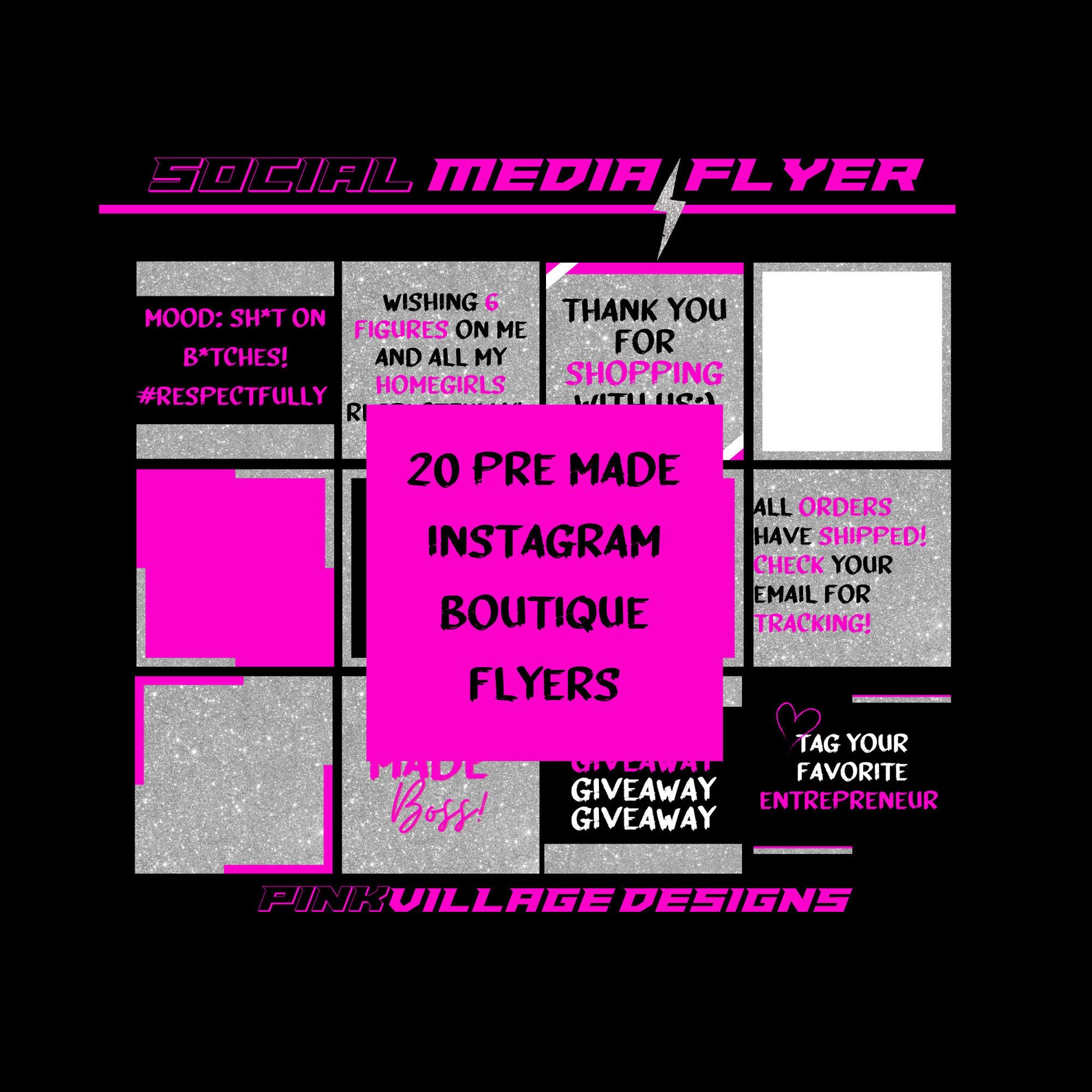 Social Media Flyer, 20 Instagram Pre Made Post, Instagram Boutique ...
