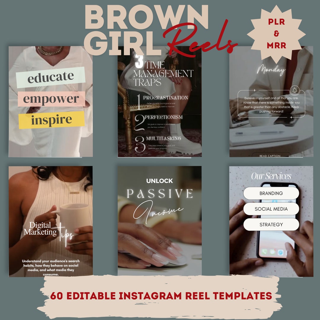 PLR Faceless Melanin Instagram Reels, Master Resell Rights, Black Girl ...