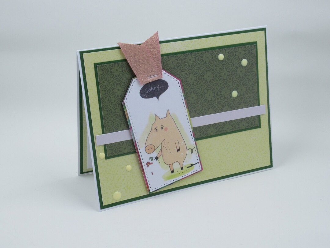 I'm Sorry Card With Greeting and Envelope, Handmade 3D Design I'm Sorry ...