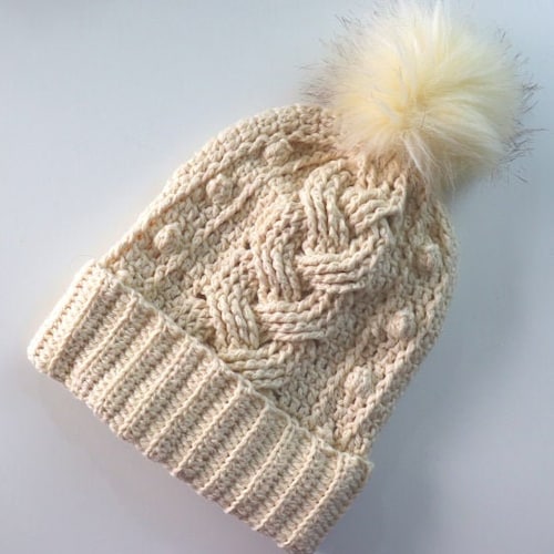 Crochet Pretty Cable Hat Written Pattern Sirin's Crochet - Etsy