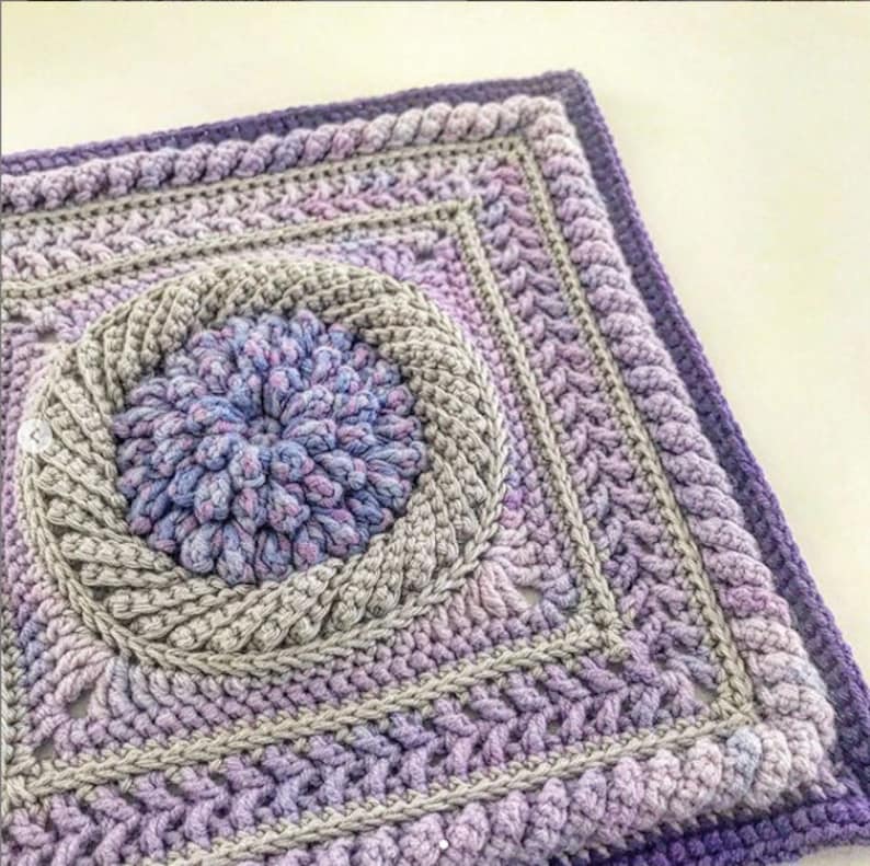 Crochet Cosmos Square Blanket Motif | Sirin's Crochet | Instant PDF ...